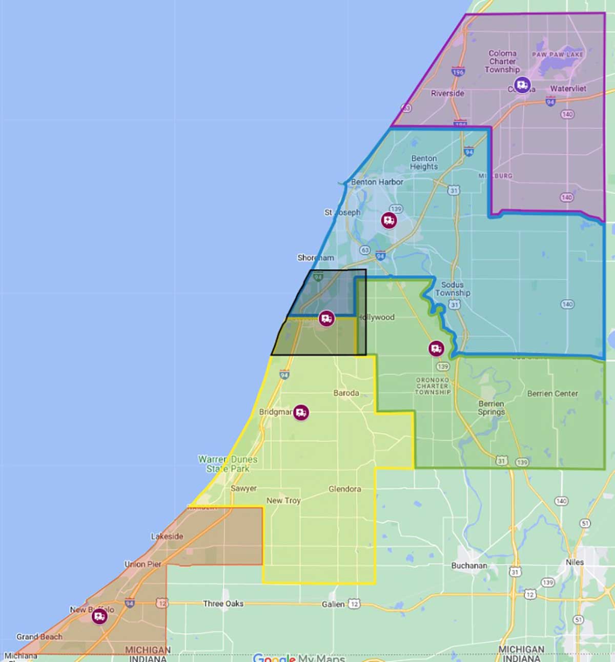Coverage Map - Medic 1 Ambulance